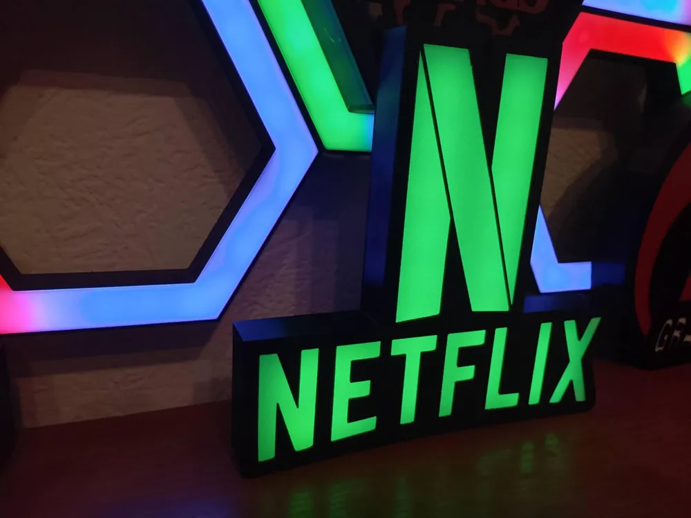 Netflix Logo LED Lamp –RGB ARGB Wall & Desk Light - Free 3D Print Model ...