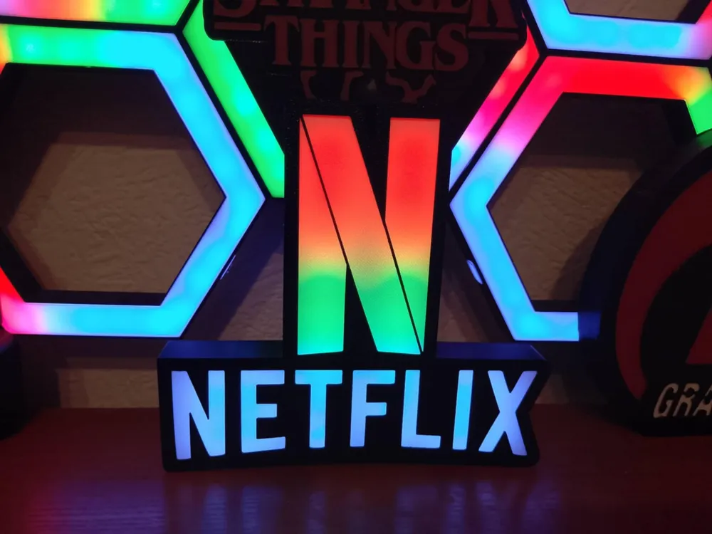 Netflix Logo LED Lamp –RGB ARGB Wall & Desk Light - Free 3D Print Model ...