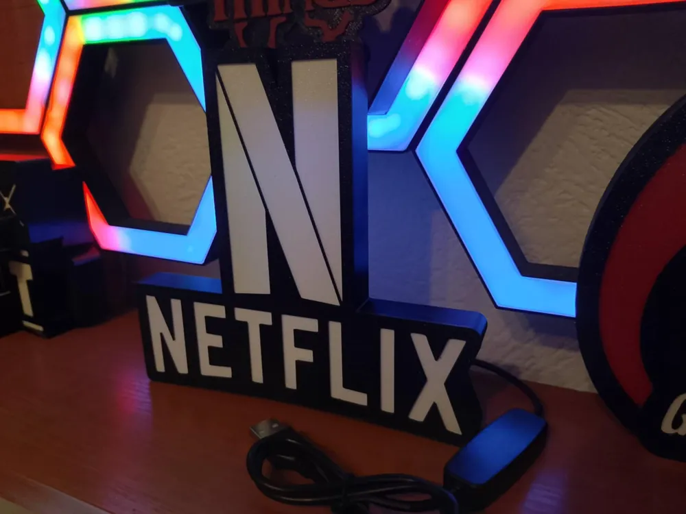 Netflix Logo LED Lamp –RGB ARGB Wall & Desk Light - Free 3D Print Model ...
