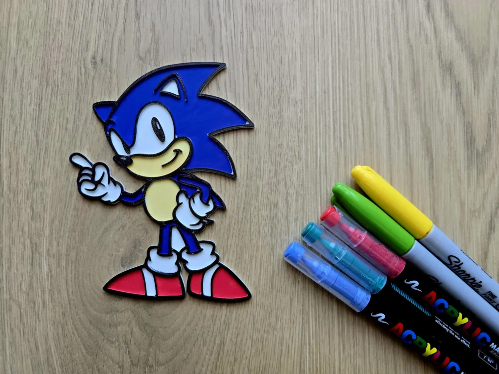 Sonic The Hedgehog DIY Coloring Creative Sheet by Merilno3D MakerWorld ...