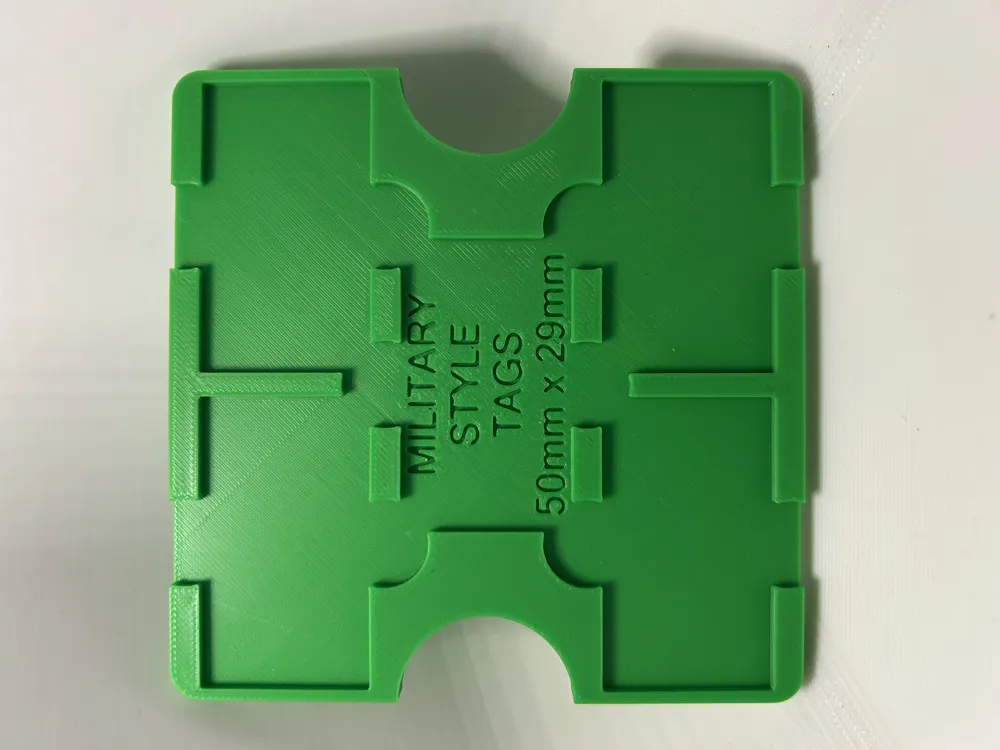 xTool F1 Military Tag (50mm x 29mm) Jig by Carver's Mark MakerWorld ...