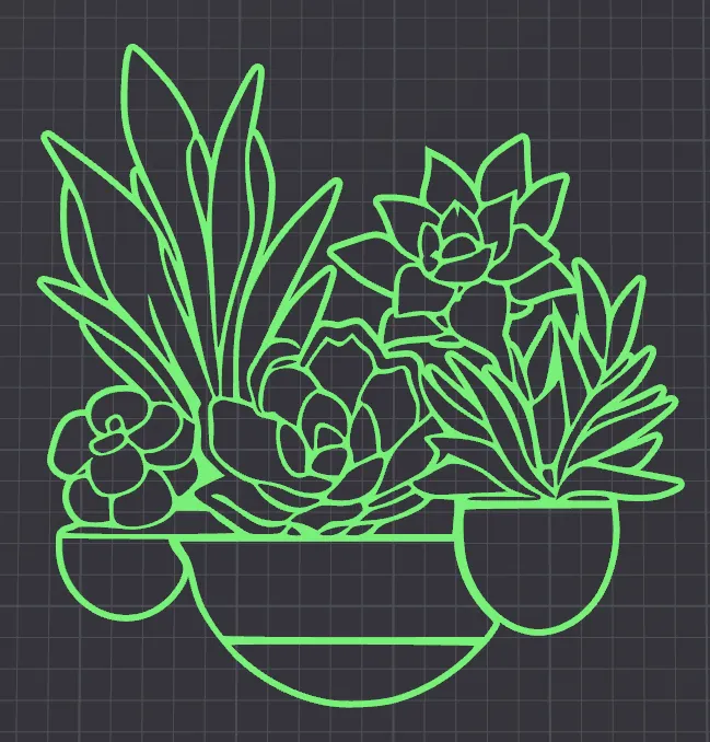 2D Succulent Wall Art - Free 3D Print Model - MakerWorld