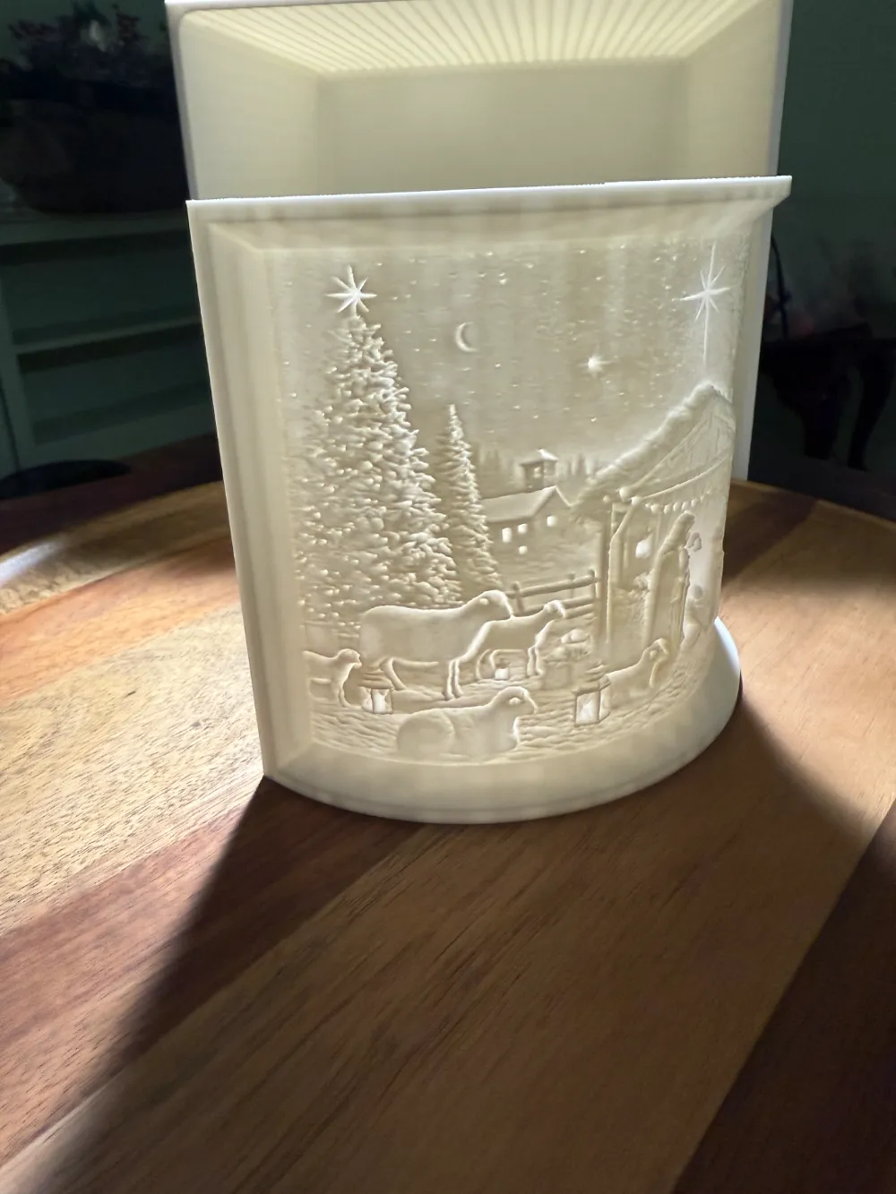 Curved Nativity Tea Light Christmas Decoration - Free 3D Print Model ...