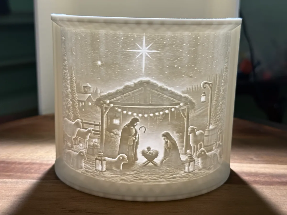 Curved Nativity Tea Light Christmas Decoration - Free 3D Print Model ...