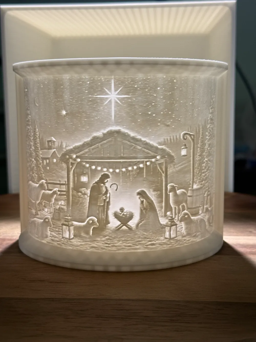 Curved Nativity Tea Light Christmas Decoration by DB Print3d MakerWorld ...