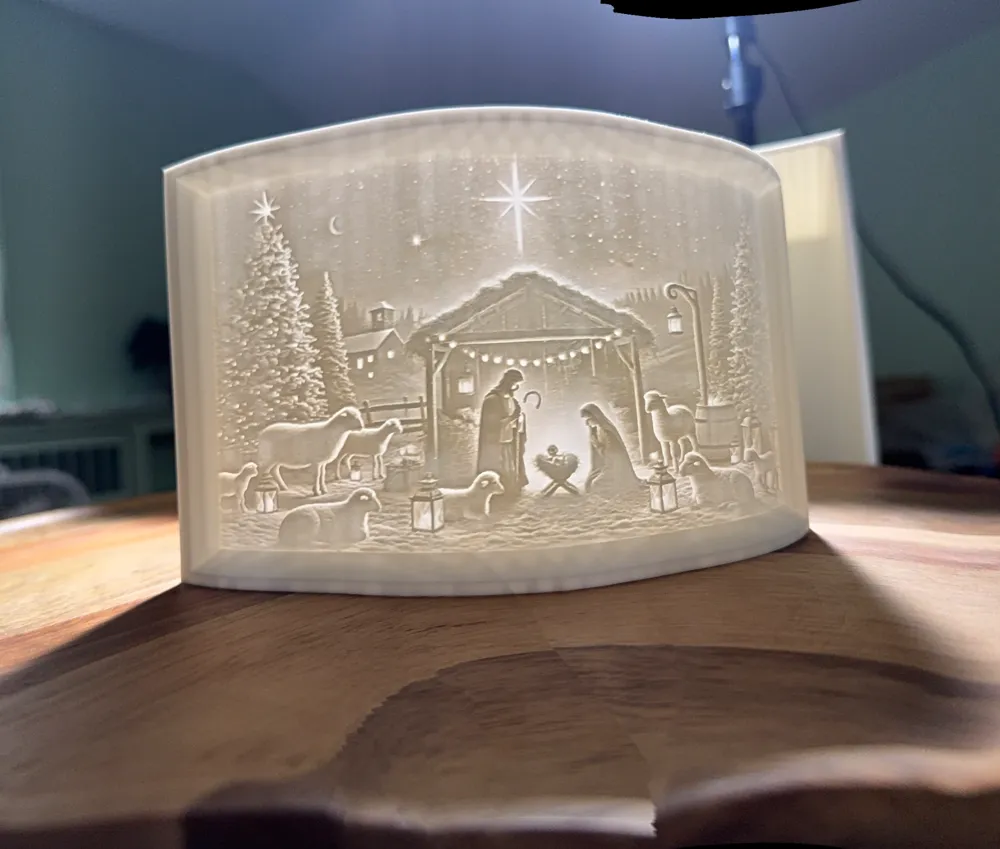 Curved Nativity Tea Light Christmas Decoration by DB Print3d MakerWorld ...