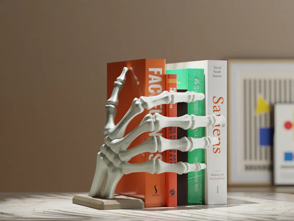 Skeleton Hand Bookstop by Collecticraft MakerWorld: Download Free 3D Models