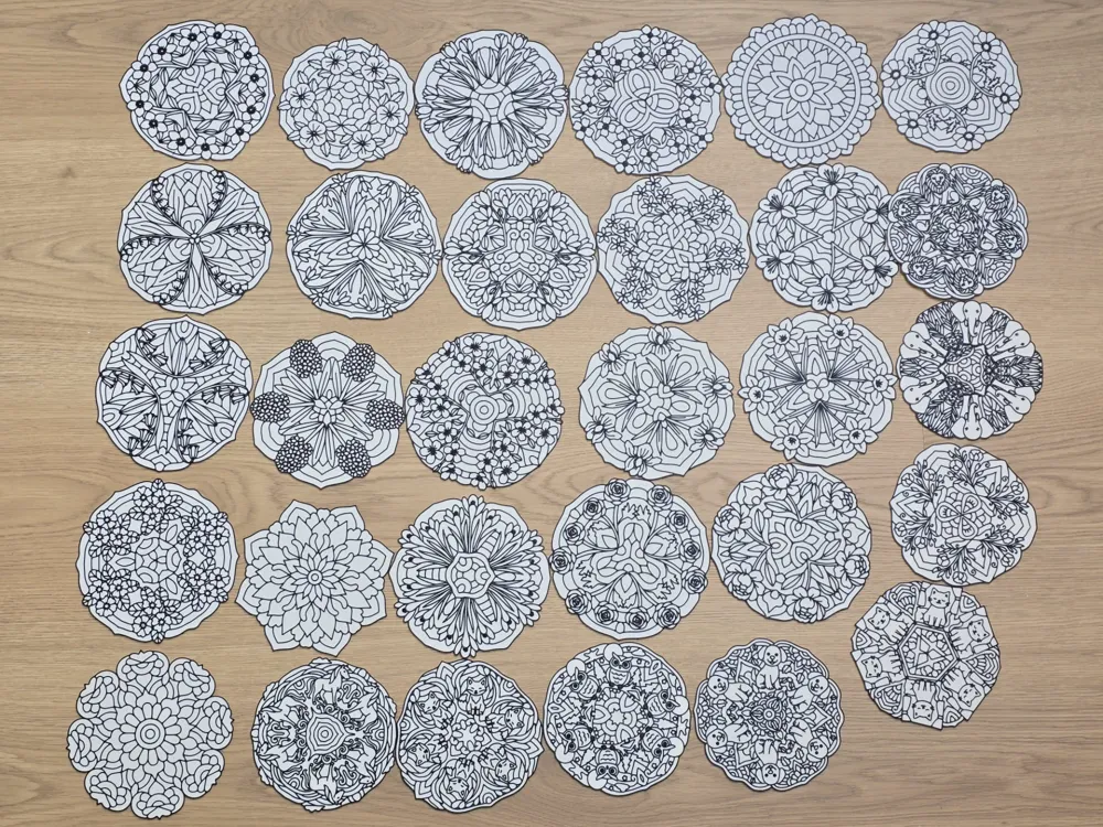 Mandala Coloring Collection Pack - Free 3D Print Model - MakerWorld