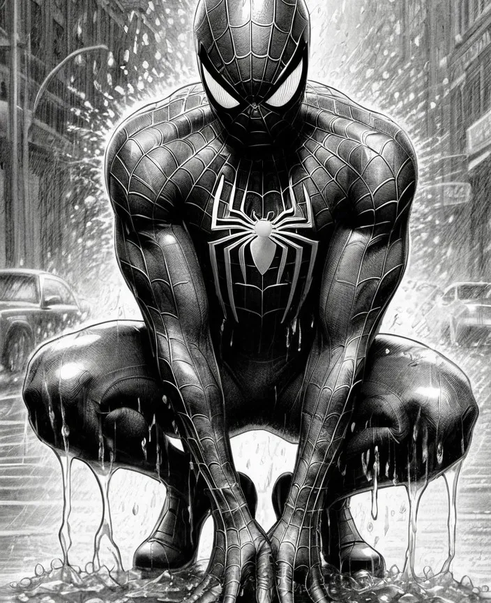 Spiderman crouching in the rain by medievalreflections - MakerWorld