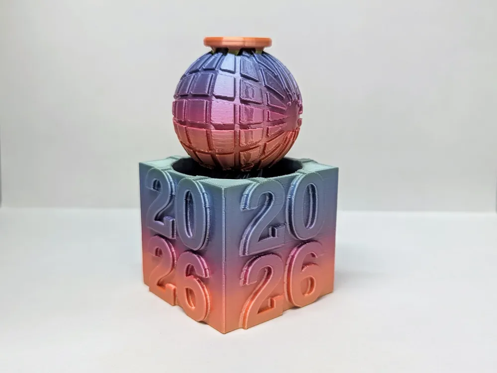 New Years Eve Ball Drop Fidget (2026) - Free 3D Print Model - MakerWorld