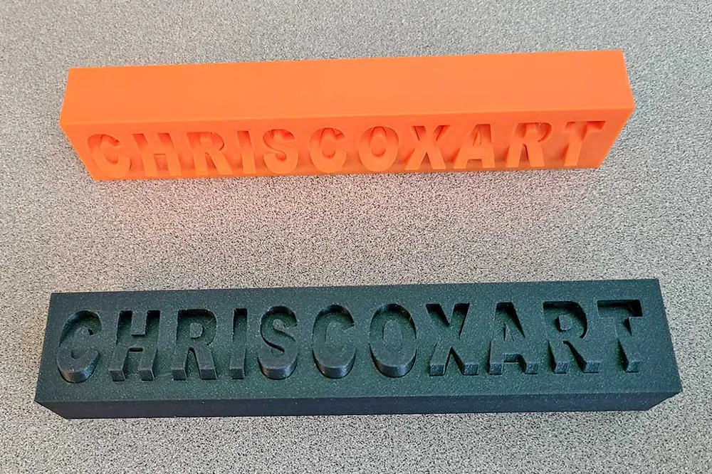 Cut and Tilted Text V2 - Customizable by ChrisCox - MakerWorld