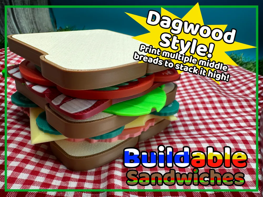 Buildable Sandwich Playset - Peg style connector by Subton MakerWorld ...