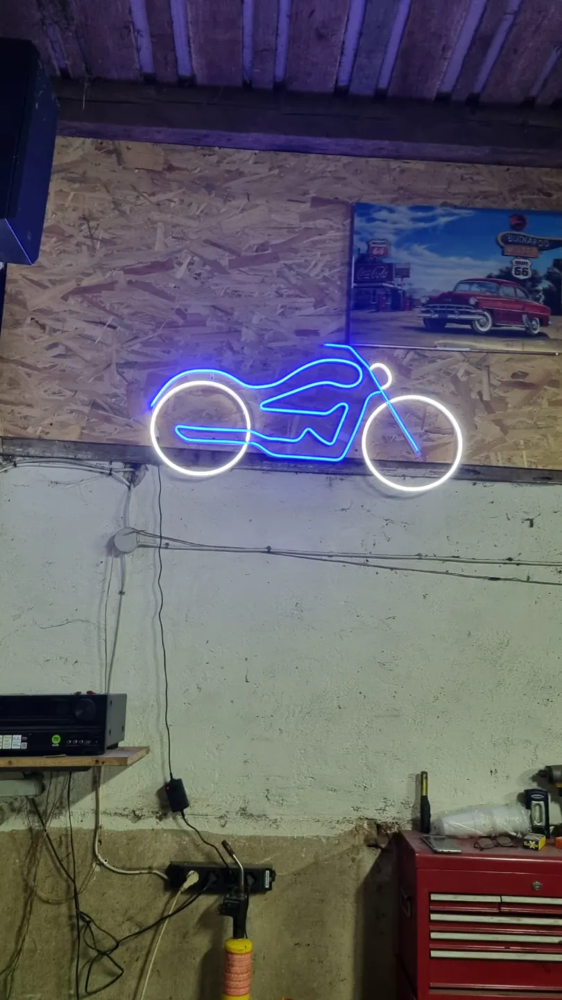 Motorcycle Led Neon Sign Garage 1m long by AlexS - MakerWorld