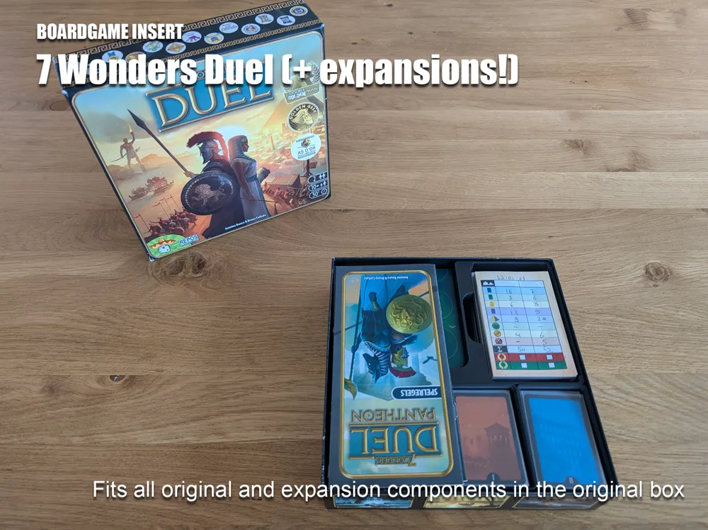 Board Game Insert - 7 Wonders Duel by InaniaEtVana - MakerWorld