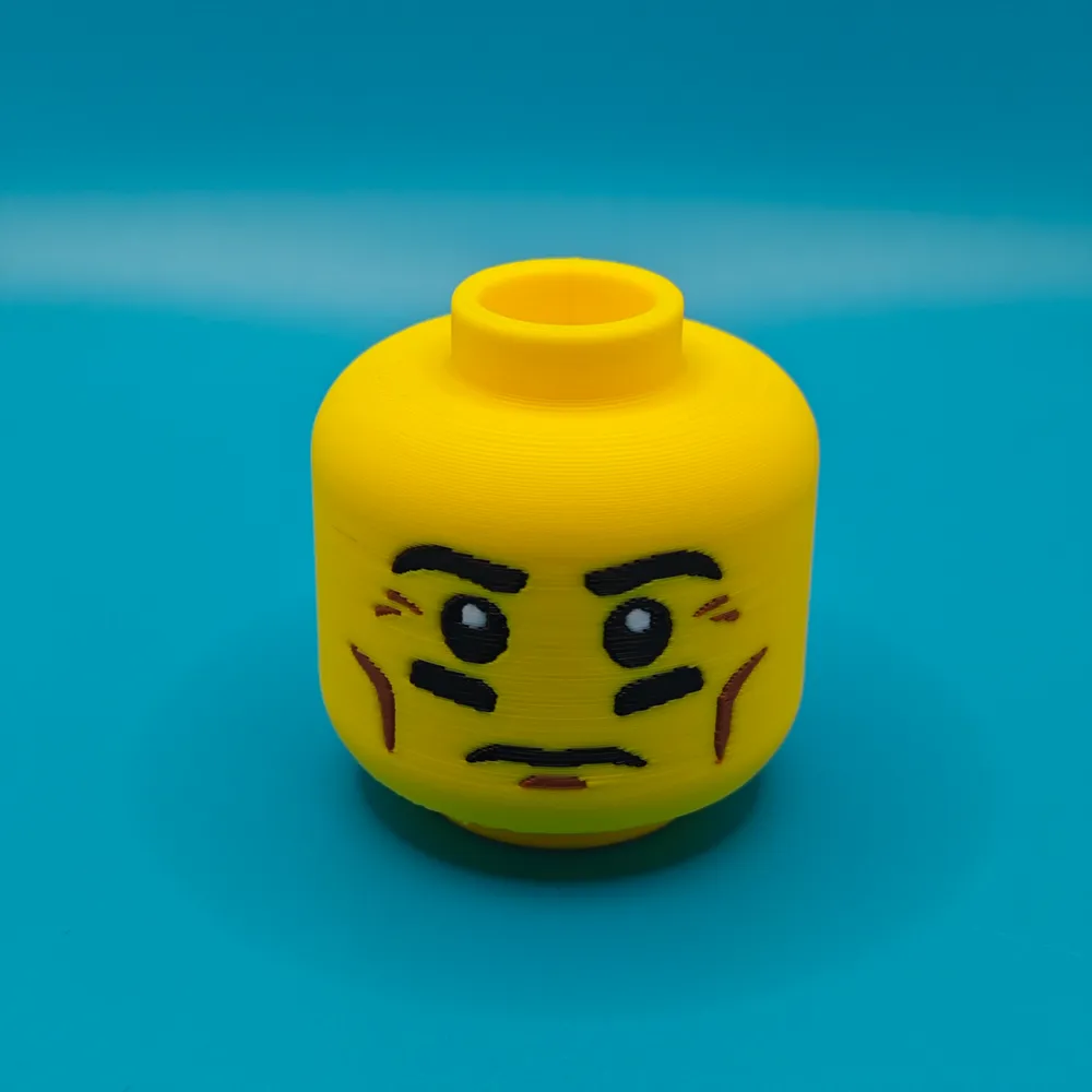 Brick Man - Sports Face (500%) - Free 3D Print Model - MakerWorld