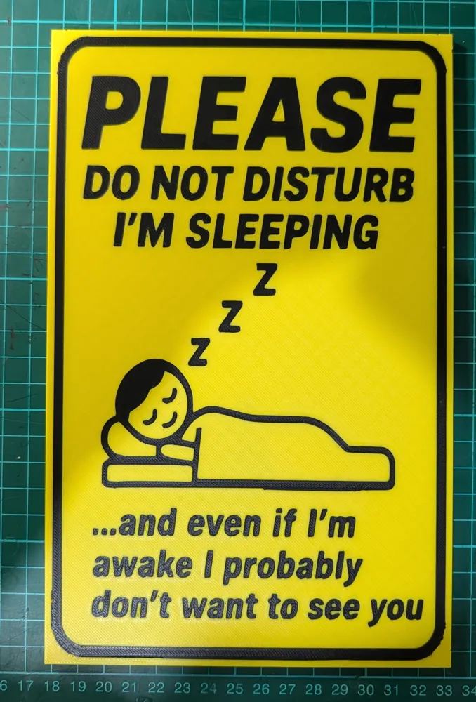 Door Sign - I'm Sleeping Do Not Disturb - Free 3D Print Model - MakerWorld