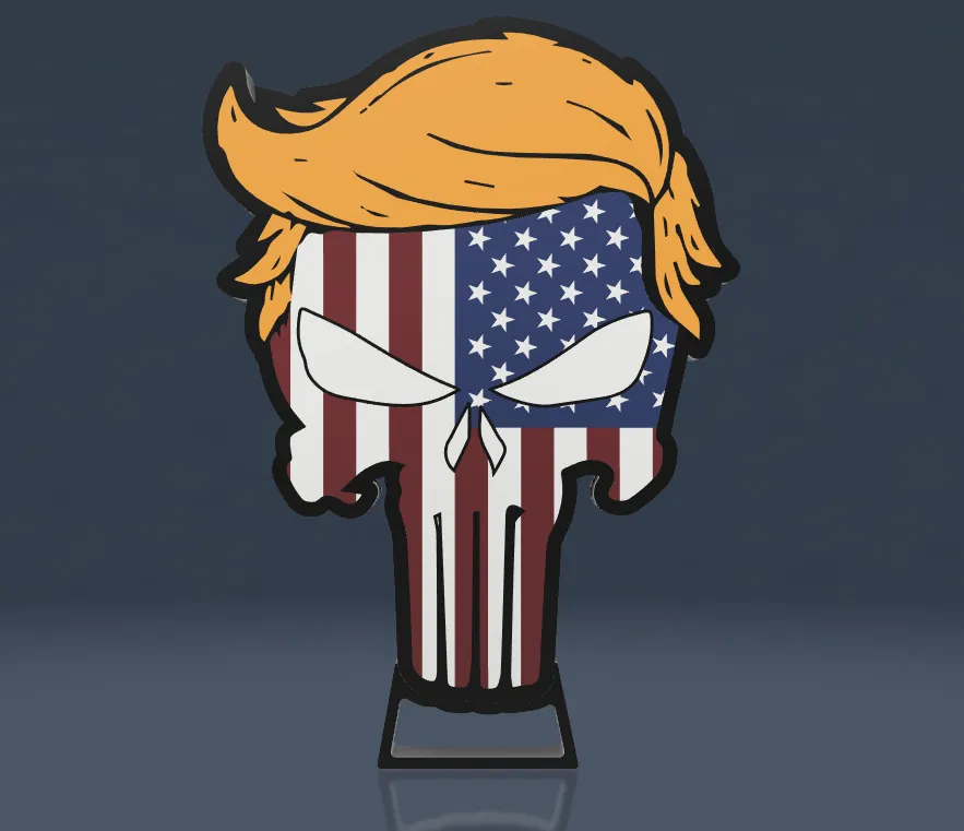 Trump Punisher LED Lamp (Light Box) + Stand by NES 3D - MakerWorld