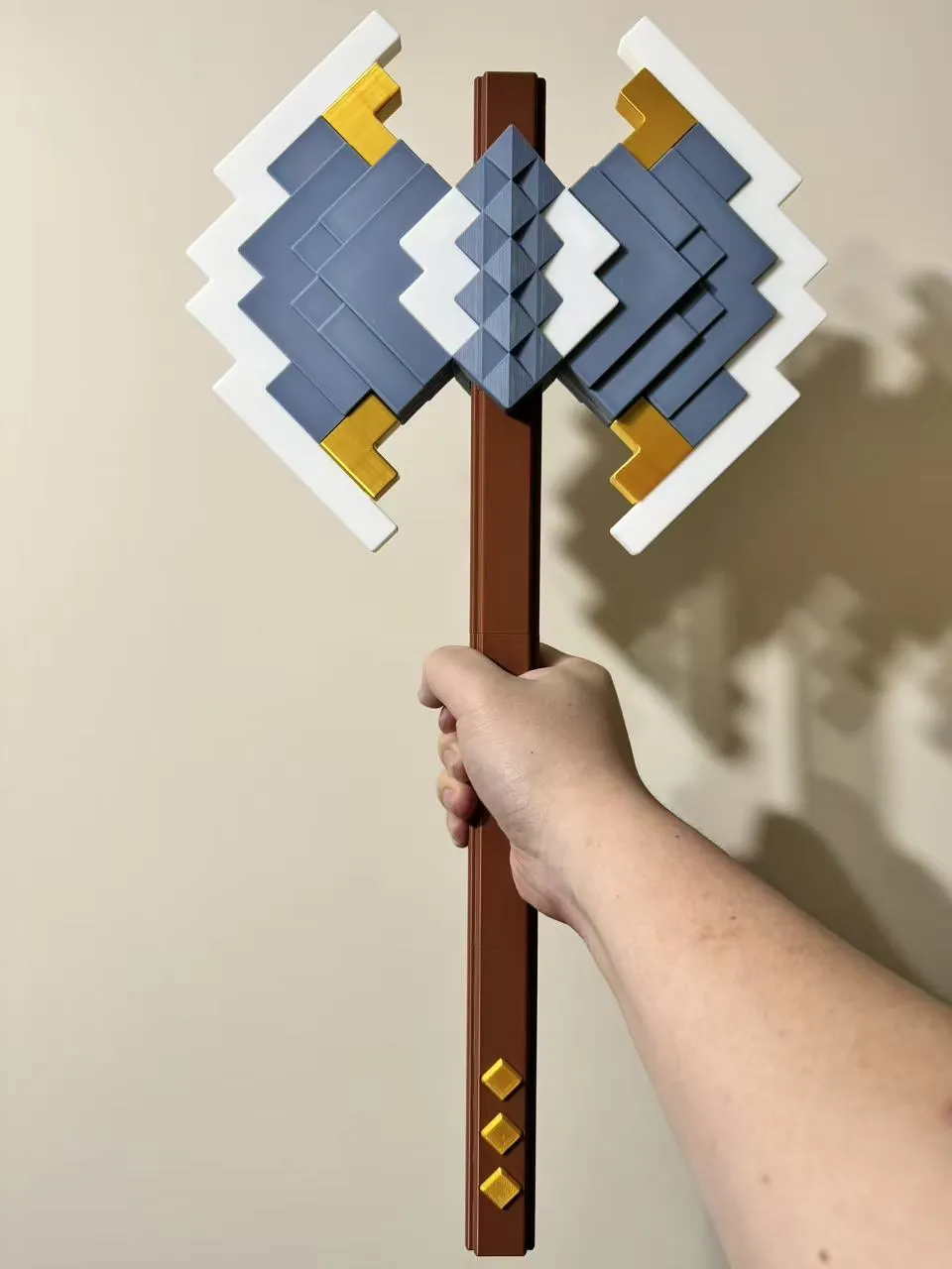 Minecraft-style Double-Bladed Axe V2 - Free 3D Print Model - MakerWorld