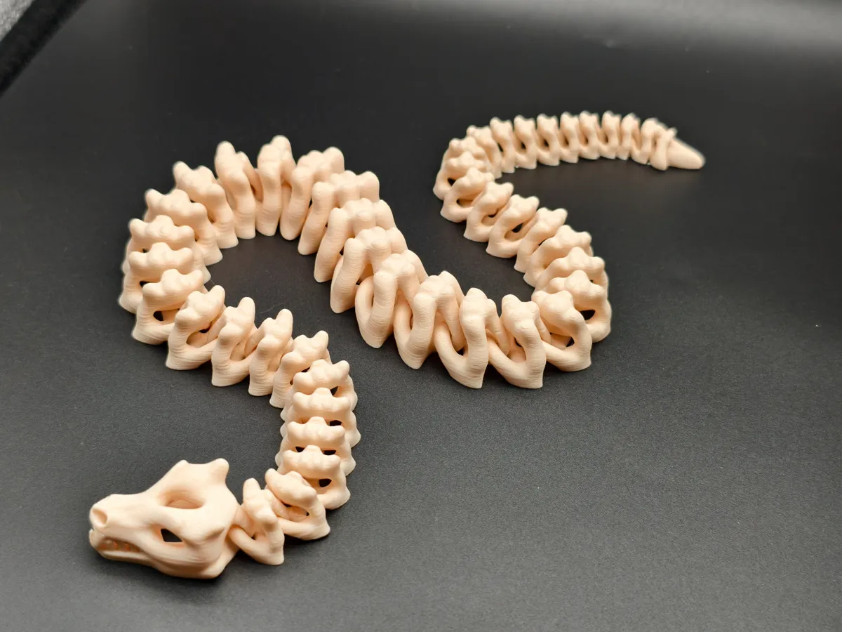 bone snake, no supports, snake, toy - Free 3D Print Model - MakerWorld