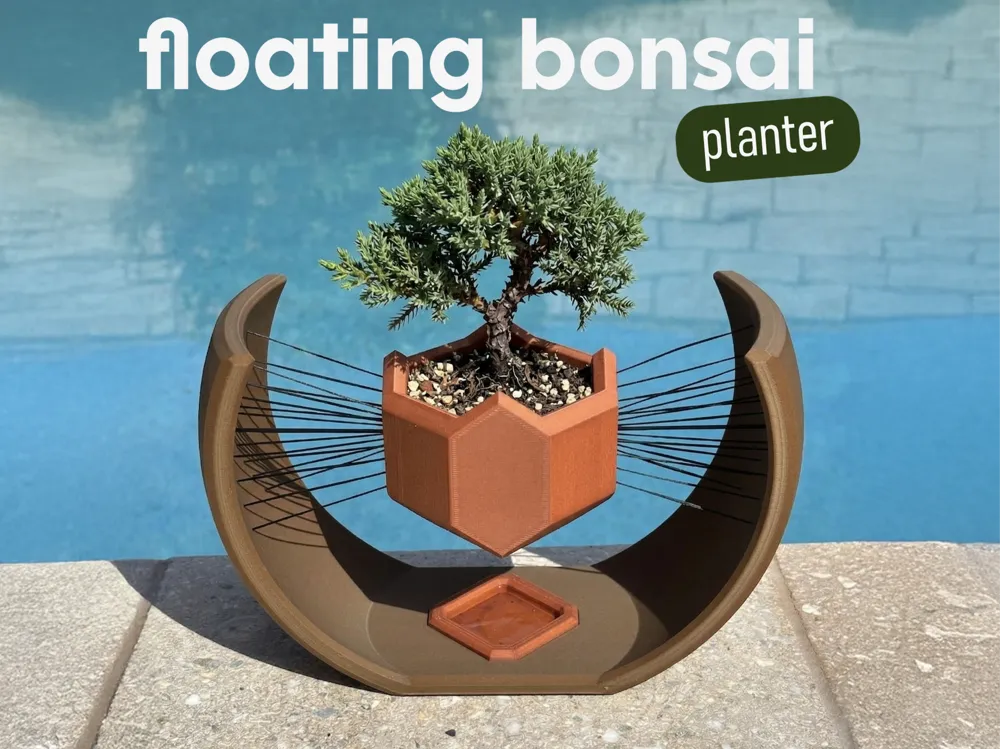 Floating Bonsai Planter • Suspended Filament - Free 3D Print Model ...