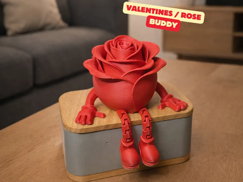 VALENTINES / ROSE BUDDY ARTICULATED / GIFT - Free 3D Print Model ...
