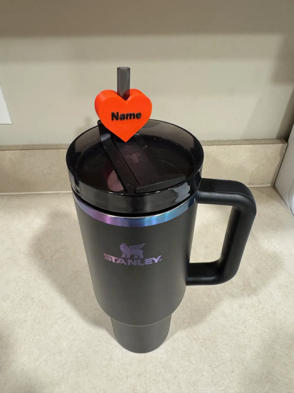 Customizable Heart with Name Stanley Cup Topper by Carman3D - MakerWorld