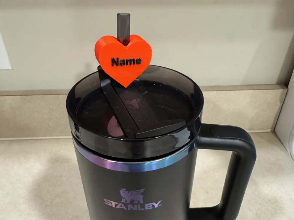 Customizable Heart with Name Stanley Cup Topper by Carman3D - MakerWorld