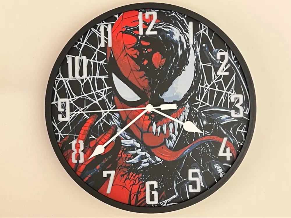 Customizable Clock - Spiderman and Venom Symbiote by 3djd MakerWorld ...