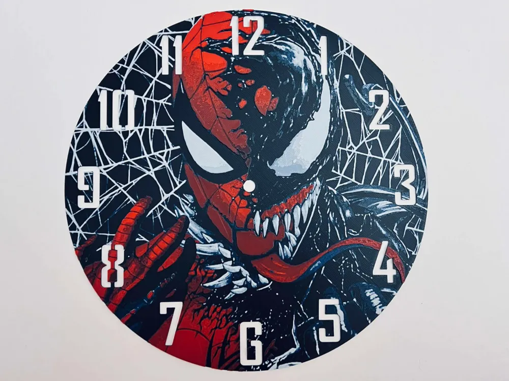 Customizable Clock - Spiderman and Venom Symbiote by 3djd MakerWorld ...