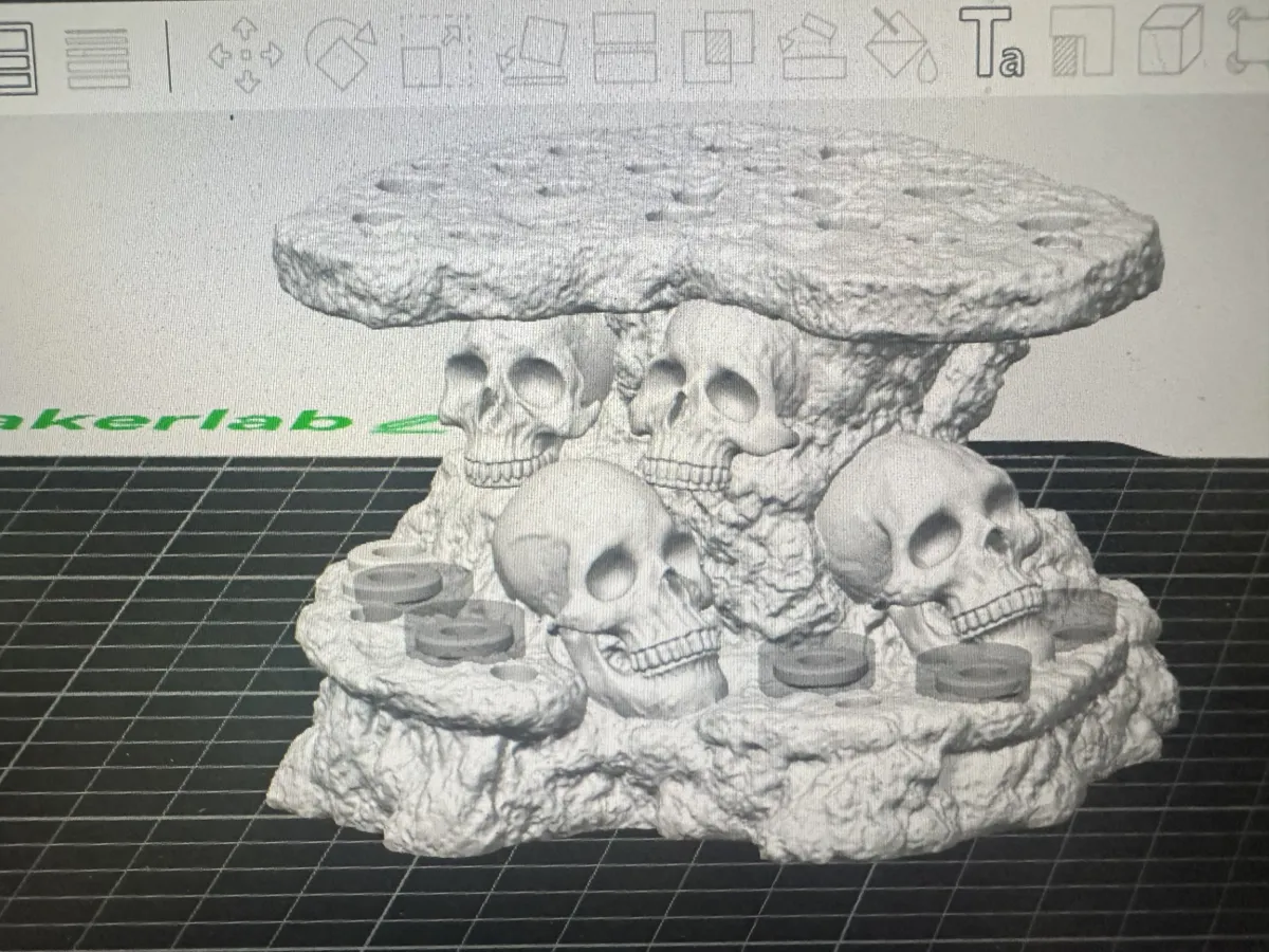 NecroReef--MULTI-TIER SKULL FRAG RACK - Free 3D Print Model - MakerWorld