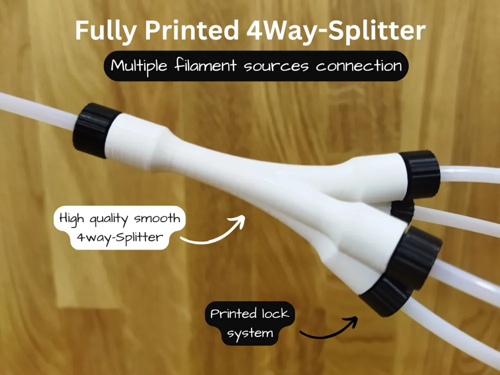 Fully Printed 4Way-Splitter - Free 3D Print Model - MakerWorld