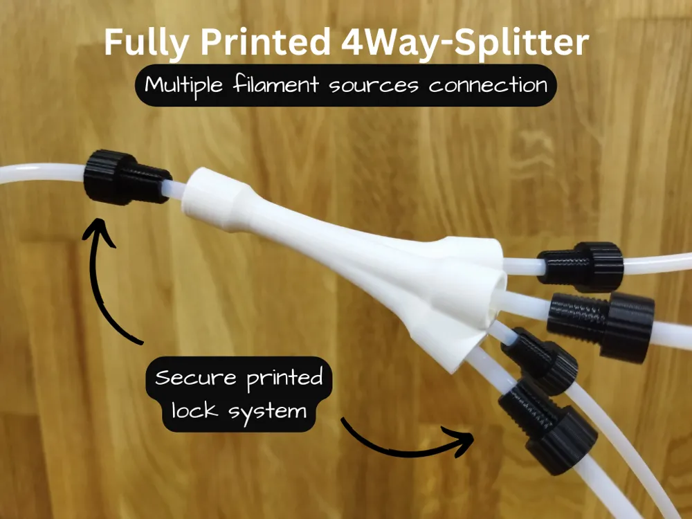 Fully Printed 4Way-Splitter - Free 3D Print Model - MakerWorld