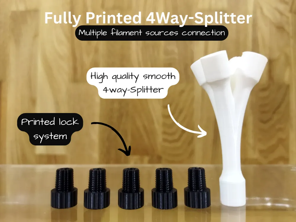 Fully Printed 4Way-Splitter - Free 3D Print Model - MakerWorld