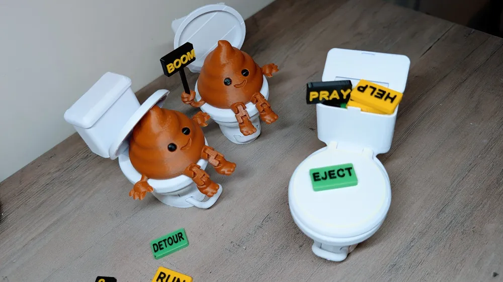 Cute Toilet Poop Buddy Set – Clicker, Storage! by Spandolage3D ...