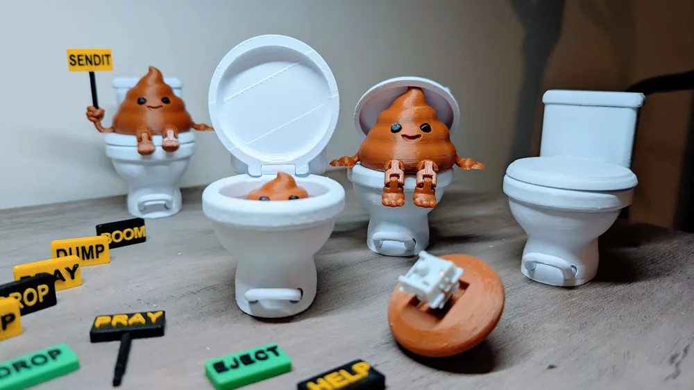 Cute Toilet Poop Buddy Set – Clicker, Storage! by Spandolage3D ...