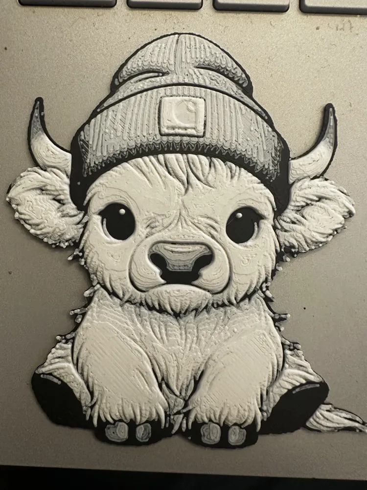 Highland cow Hueforge - Free 3D Print Model - MakerWorld