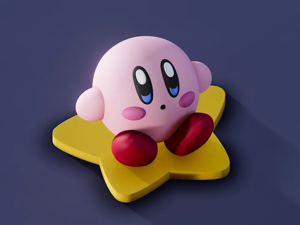 Kirby Sitting on a Warp Star - Free 3D Print Model - MakerWorld