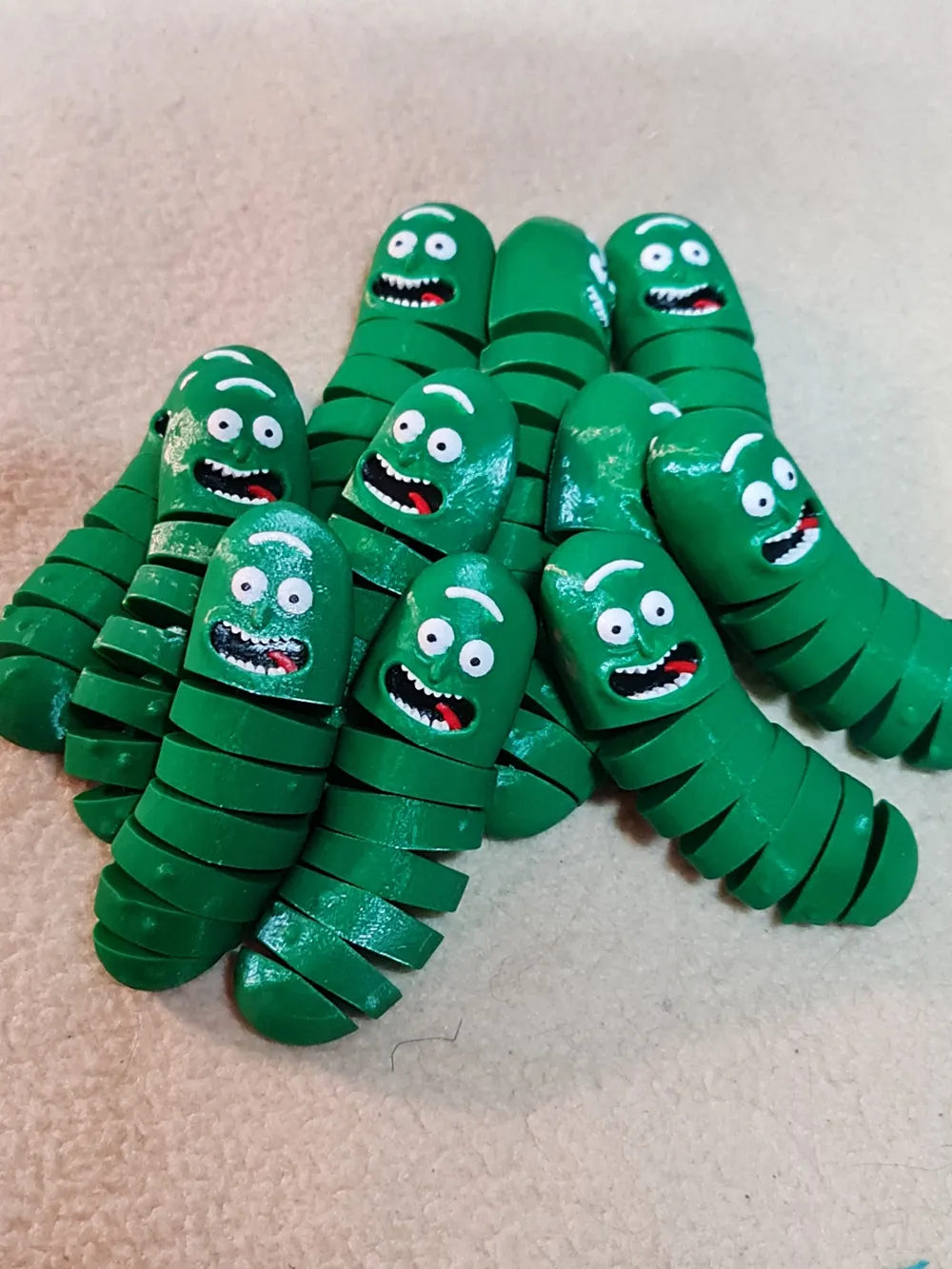 11 Bigger Flexi Pickle Rick Painted - Free 3D Print Model - MakerWorld