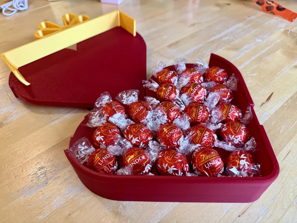 Heart-Shaped Lindor Chocolate Box Valentine’s Gift - Free 3D Print ...