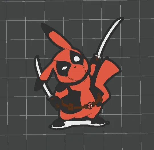 Pokémon Fridge Magnet Series Pikachu - Deadpool Version by 贾维斯 - MakerWorld