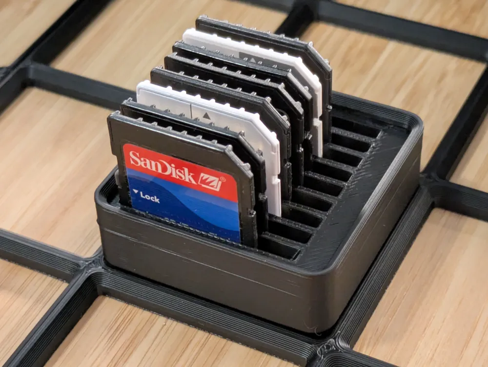 Gridfinity 1x1x2u Sliding SD Card Holder (slim) Remixed by Jacob Ras ...