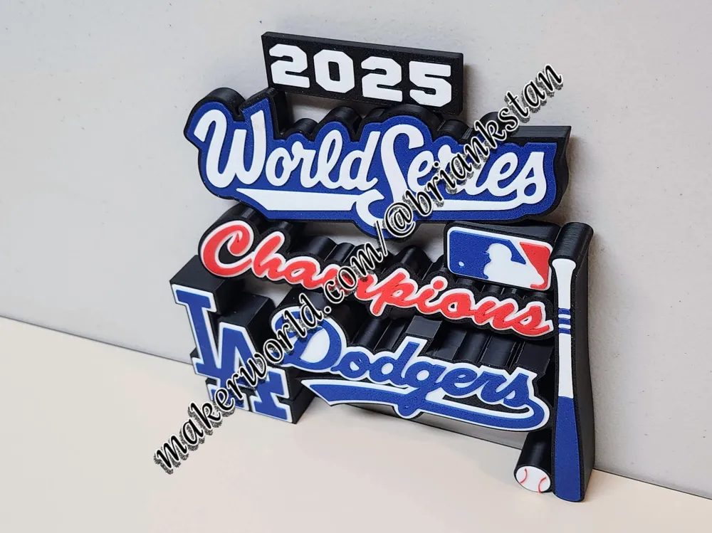 LA Dodgers World Series 2025 Desk / Shelf Display - Free 3D Print Model ...