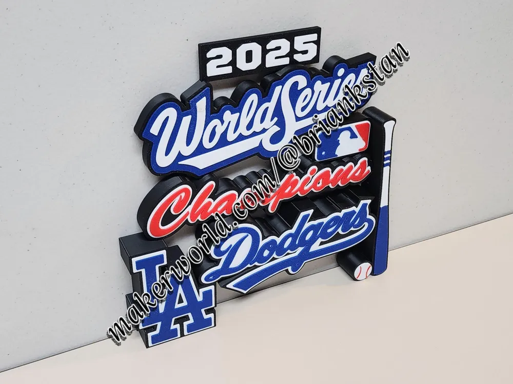 LA Dodgers World Series 2025 Desk / Shelf Display - Free 3D Print Model ...
