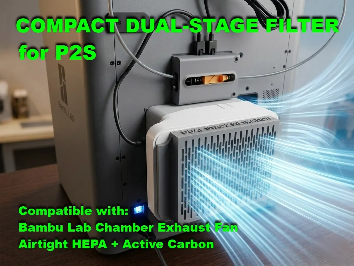 HEPA-Filter + Aktivkohle für Bambu Lab P2S – Kostenloses 3D-Druckmodell ...