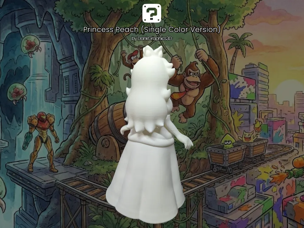 Princess Peach - Single Color - Free 3D Print Model - MakerWorld