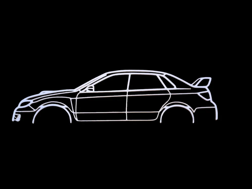 2011 Subaru WRX STI Silhouette wall art by cruse2382 - MakerWorld