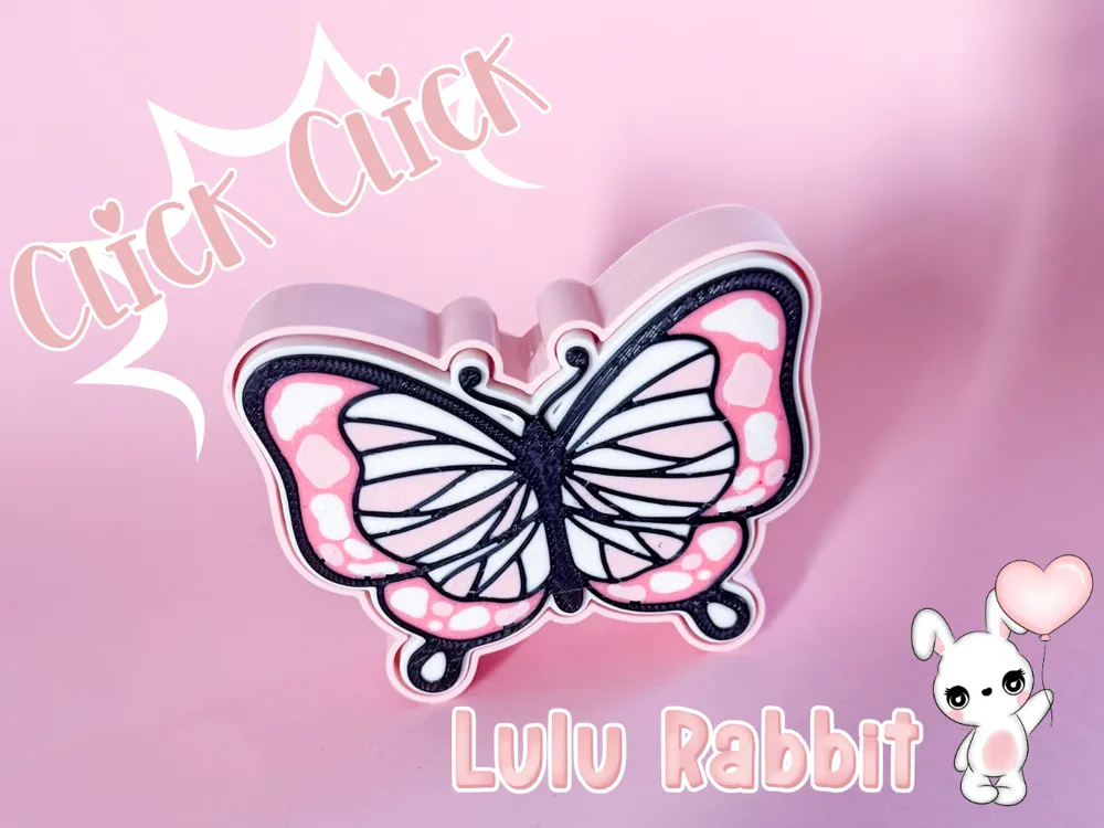 Cute Butterfly Clicker by Lulu Rabbit MakerWorld: Download Free 3D Models