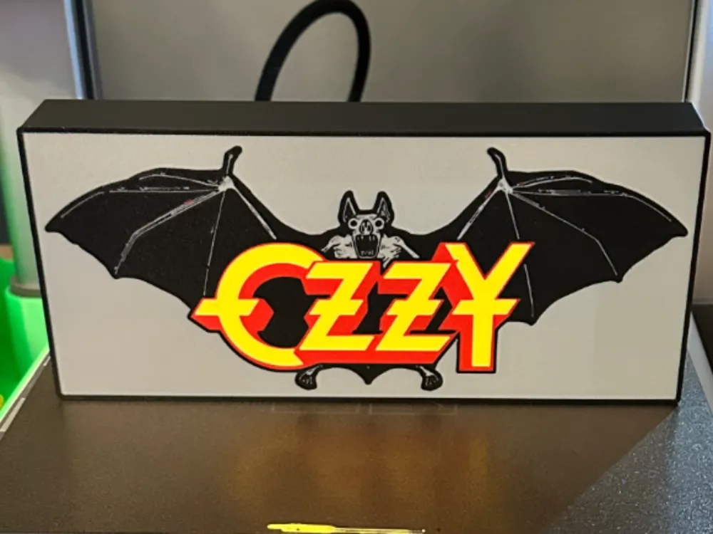 Ozzy Osbourne Bat Logo Lightbox by Lazers and Layers MakerWorld ...