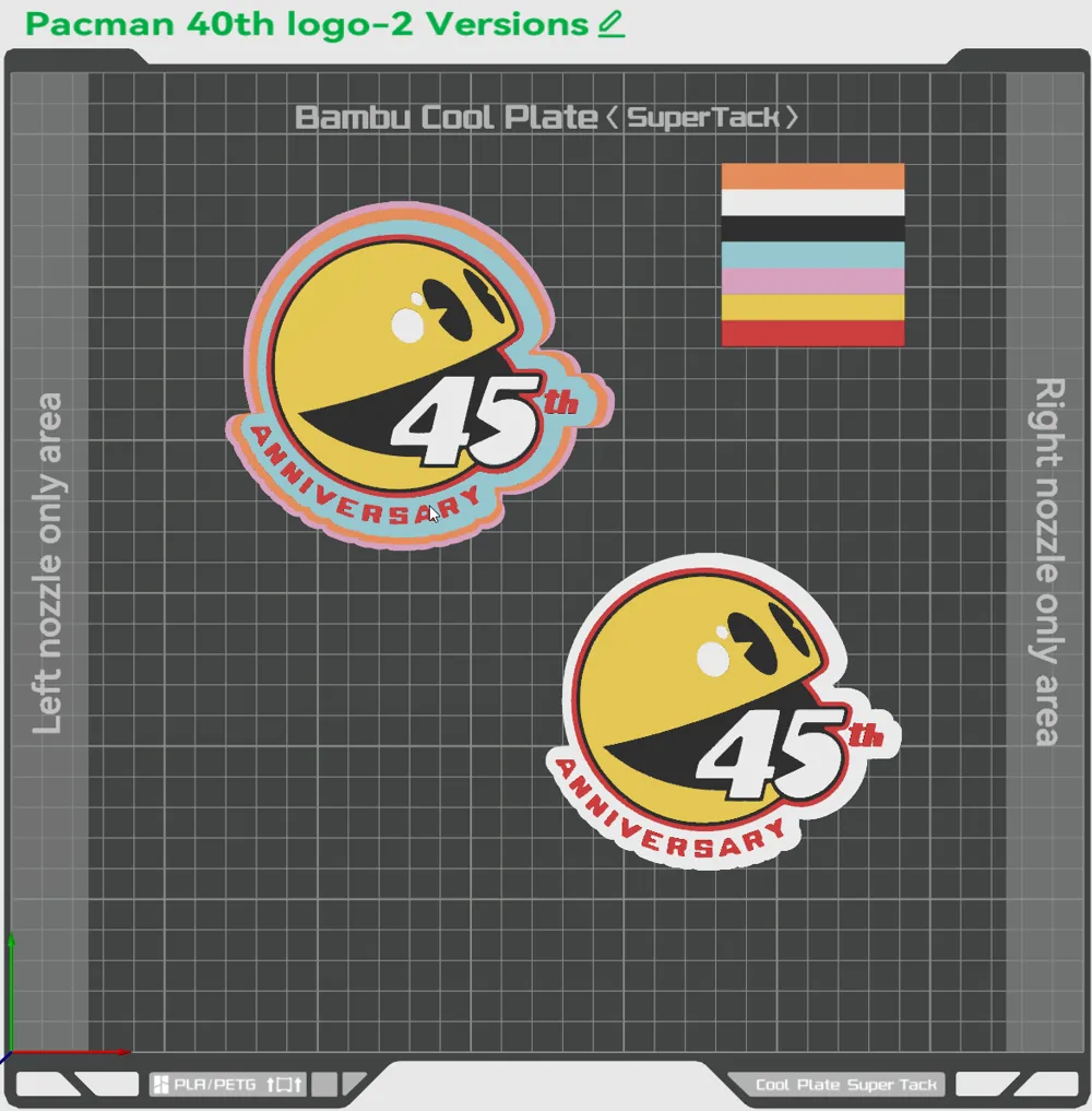 Pacman 45th Anniversary Logo-two versions - Free 3D Print Model ...