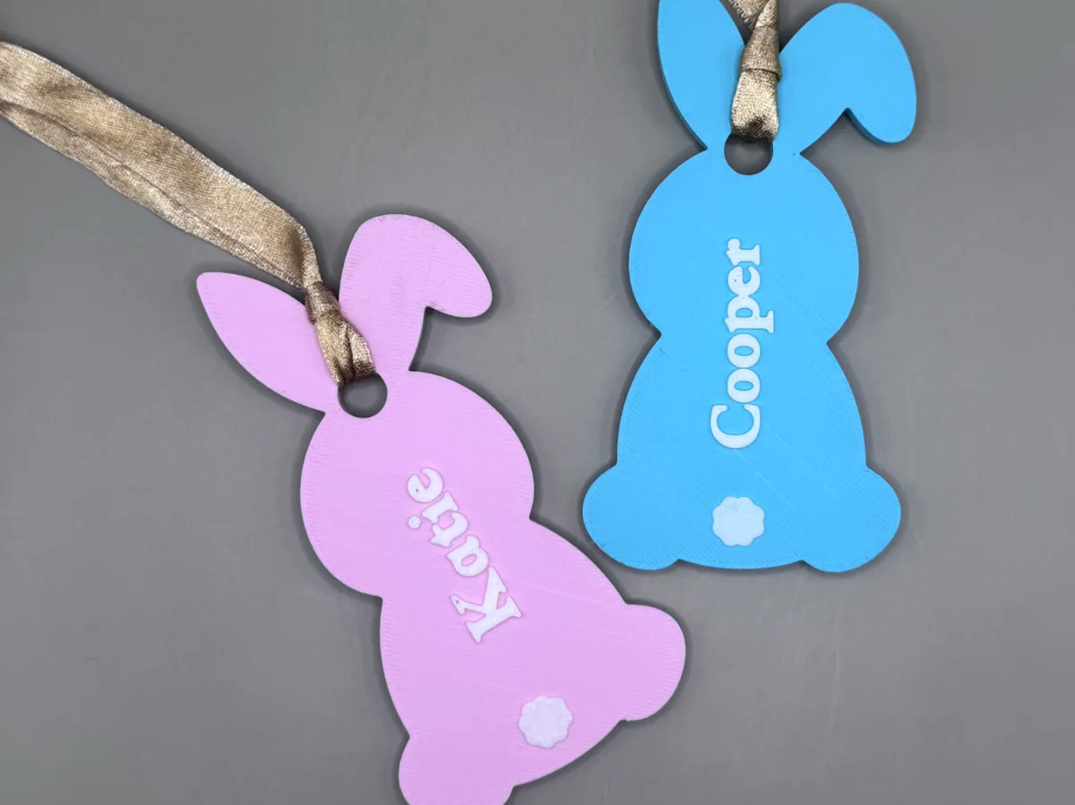 Customizable Easter bunny name tags - Free 3D Print Model - MakerWorld